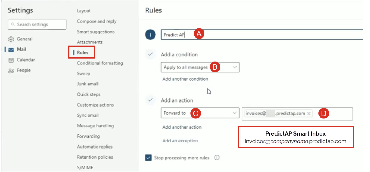 Email Forwarding to PredictAP from Microsoft 365